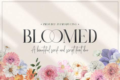 Bloomed Font Duo Serif Fonts Script Fonts Font Duos Font Duo By Salt Pepper Designs