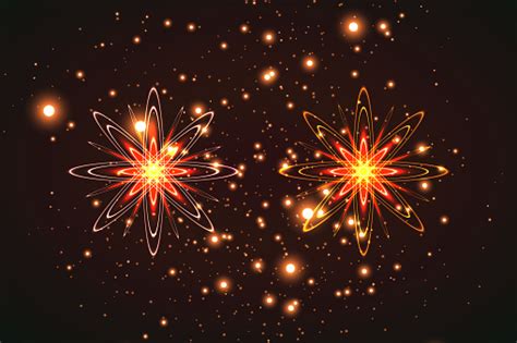 별은 타원형으로 만든다 조명 효과 노을 번쩍 인된 장식 스타 추상 공간 배경입니다 하이라이트 빔 플래시 환상적인 디자인입니다 0명에 대한 스톡 벡터 아트 및 기타 이미지