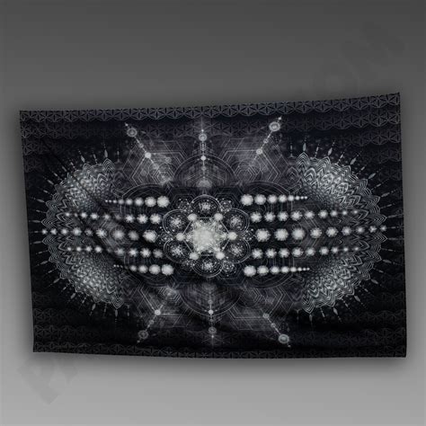 Black And White Sacred Geometry Tapestry 60 X 90