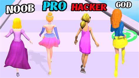 NOOB Vs PRO Vs HACKER Vs GOD DANCING HAIR DANCING DRESS YouTube