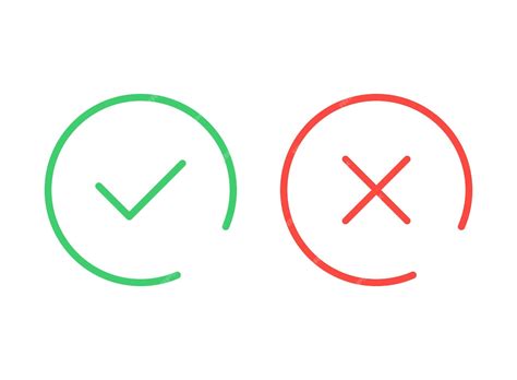 Premium Vector Cross And Check Mark Icon In Flat Style Checkmark Right Vector Illustration On