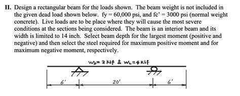 II Design A Rectangular Beam For The Loads Shown Chegg Com