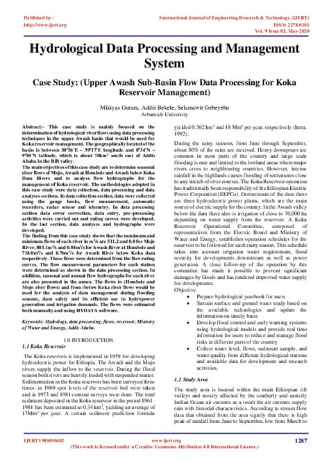 Pdf Hydrological Data Processing And Management System Ijertv9is