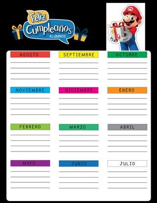 Agenda De Mario Bros 2024 2025pdf Con Control De Asistencia Pdf