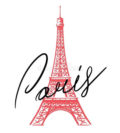 French Eiffel Tower France Paris Symbol Vector Illustration Stock