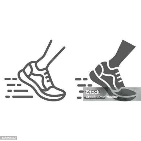 실행 빠른 선 및 문자 모양 아이콘 스포츠 신발 스포츠 신발 기호 벡터 그래픽 흰색 배경 Eps 10에 선형 패턴 아이콘에 대한 스톡 벡터 아트 및 기타 이미지 Istock