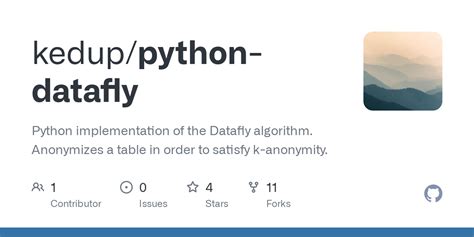 Github Keduppython Datafly Python Implementation Of The Datafly Algorithm Anonymizes A