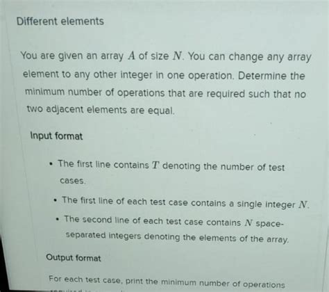 Solved Different Elements You Are Given An Array A Of Size