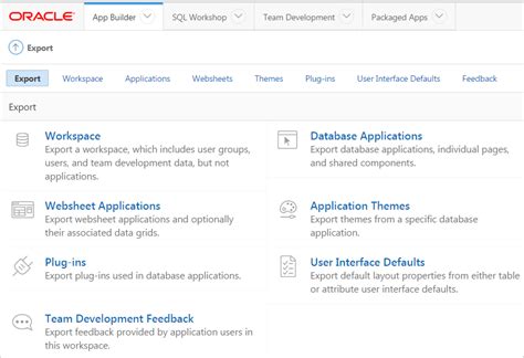 Exporting An Application And Application Components