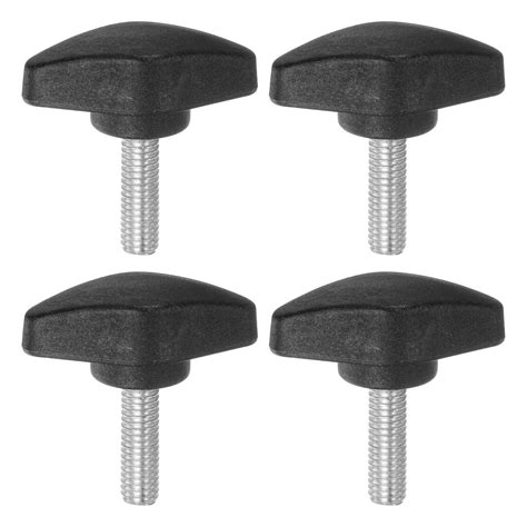 Sourcing Map 4pcs Tee Wing Knobs Thumb Screws M6 X 20mm Standard Male