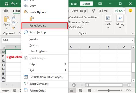Excel 将行转换为列 极客笔记