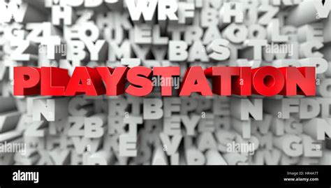 Playstation Red Text On Typography Background 3d Rendered Royalty Free Stock Image This