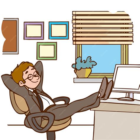 Premium Vector Lazy Office Worker Cartoon Vector Illustration