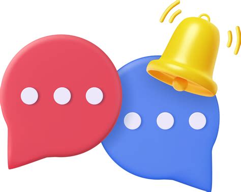 3d notification bell on speech bubble with text 38943944 png