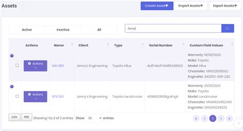 managing assets in workguru workguru support portal