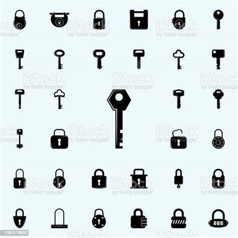 키 아이콘입니다 웹 및 모바일에 대 한 보편적인 잠금 및 키에 해당 하는 아이콘 설정 0명에 대한 스톡 벡터 아트 및 기타 이미지 0명 날씬한 맹꽁이자물쇠 Istock