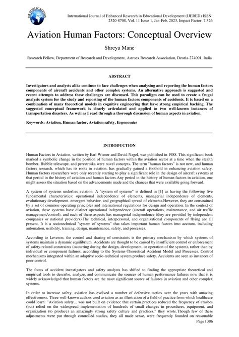 Pdf Aviation Human Factors Conceptual Overview