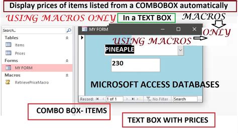 Display Prices Of Items Automatically In A Textbox Listed From A Combo Box Using Macros Only