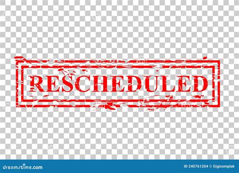 Rescheduled Seal Label Sign Red Stamp On White Royalty Free Stock Image