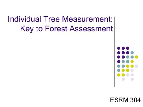 Individual Tree Measurement Key To Forest Assessment