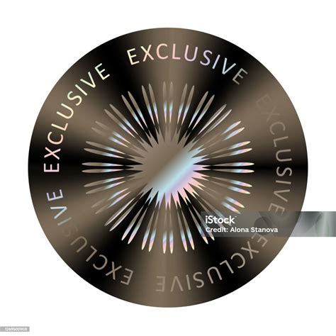 독점 라운드 홀로그램 사실스탬프 씰 스티커 메달 상품 기호 아이콘 로고 태그 스탬프 물개 독점 벡터 스탬프 라벨 디자인을위한 씰 독점에 대한 스톡 벡터 아트 및 기타 이미지