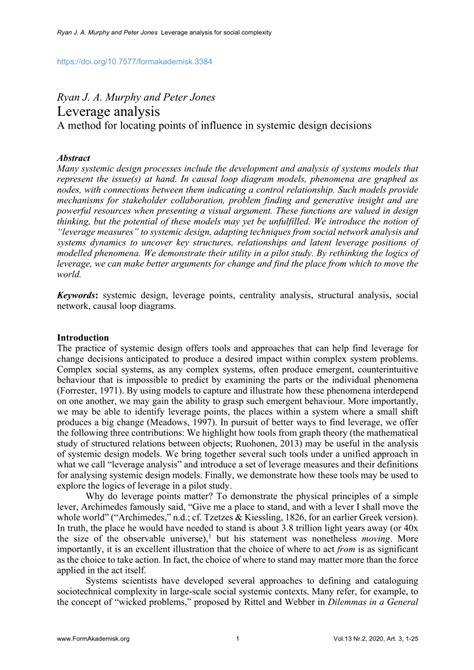 Pdf Leverage Analysis