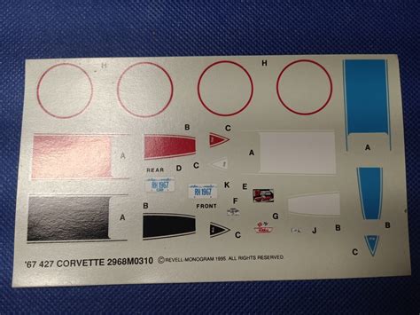 🌟 Decals 1967 Corvette 1 25 Scale 1000s Model Car Parts 4 Sale
