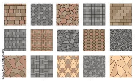 Floor Stone Pattern Pavement Tile Of Stone Bricks And Concrete Road Sidewalk And Garden Patio