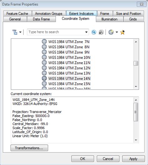 Arcgis Data Frame Properties Coordinate System Map