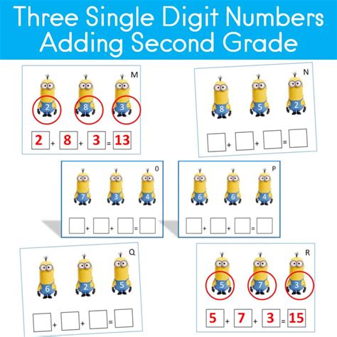 Adding 3 One Digit Numbers With Addends Up To 20 1st And 2nd Grade Scoot