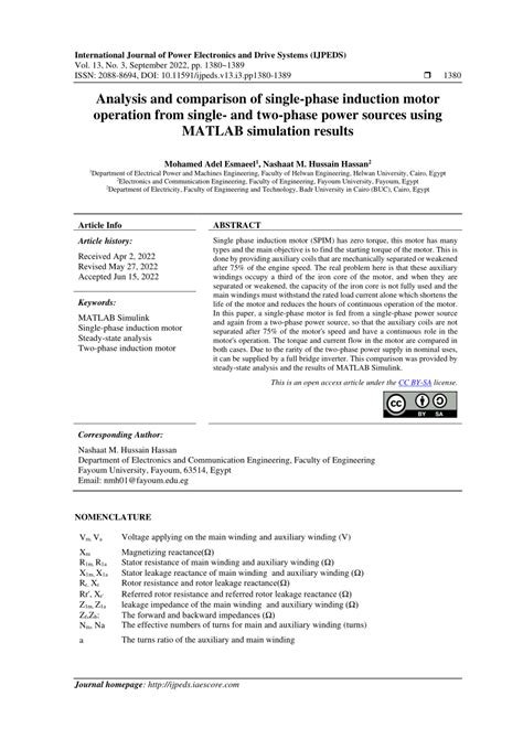 Pdf Analysis And Comparison Of Single Phase Induction Motor Operation From Single And Two