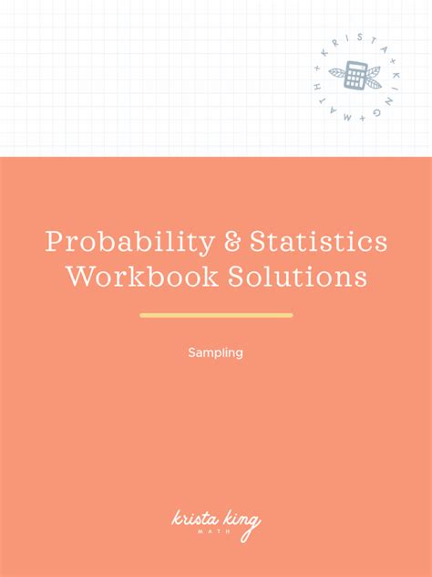 Workbook Sampling Solutions Pdf Sampling Statistics Standard