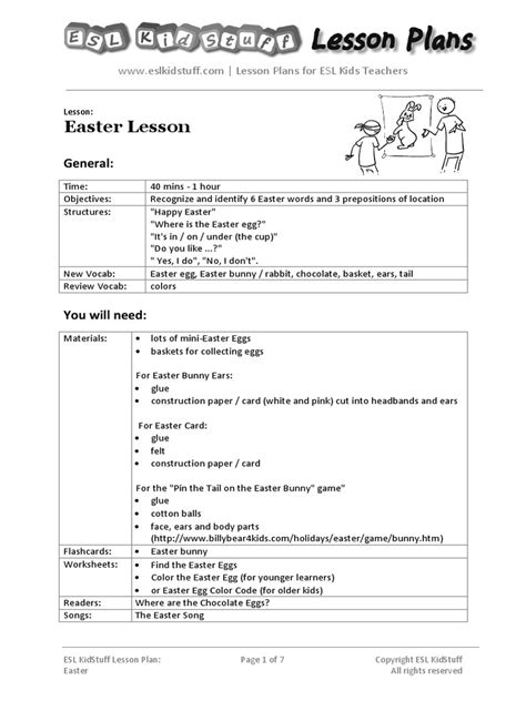 Easter Lesson Pdf Pdf Easter Egg Lesson Plan