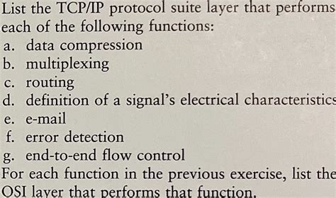 Answered List The Tcp Ip Protocol Suite Layer… Bartleby