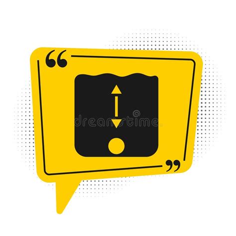 Black Depth Measurement Icon Isolated On White Background Water Depth Yellow Speech Bubble