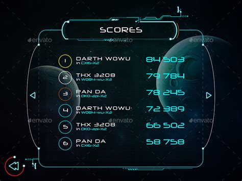 Space Game GUI Set Game Assets GraphicRiver