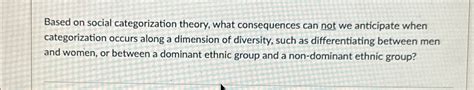Solved Based On Social Categorization Theory What