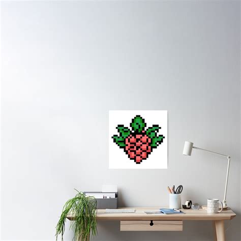 Raspberry Pixel Art Poster For Sale By Jakobitzco Redbubble