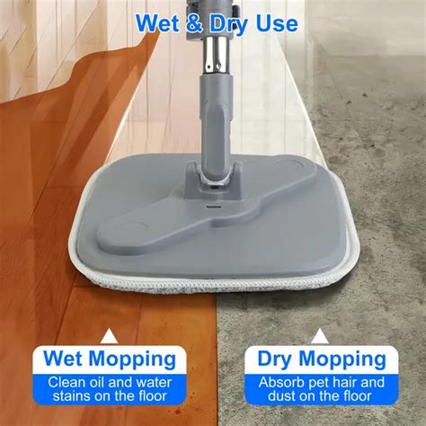 Dropship Spin Mop And Bucket System Includes Dual Compartment Mop