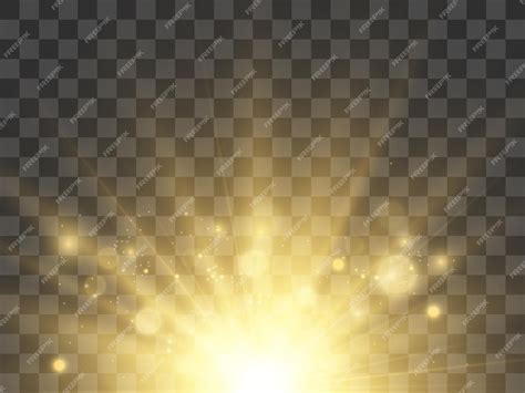 밝고 아름다운 별 투명 배경에 조명 효과의 벡터 일러스트 레이 션 프리미엄 벡터