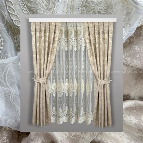 Комплект штор та тюля для кухні класична занавіска з вишивкою купити в Україні та у