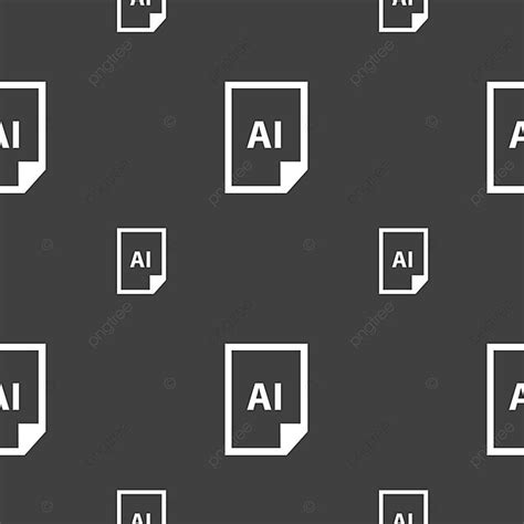 Vector Seamless Pattern Of Ai File Icon Sign On Gray Background Vector Document Page
