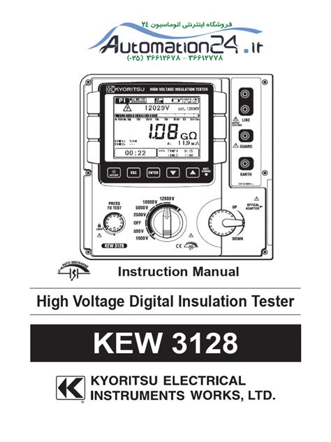 Kyoritsu High Voltage Insulation Tester Kew 3128 User Manual Pdf
