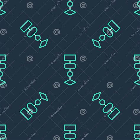 Line Algorithm Icon Isolated Seamless Pattern On Black Background