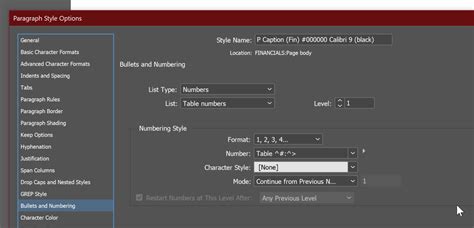solved table caption numbers not working in next chapter adobe