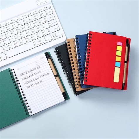 Customizable Logo Sprial Notebook Multi Functional Sticky Notes Tabs With Pen Notepad Promotion