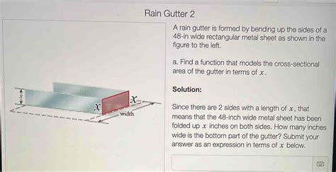 Solved Rain Gutter A Rain Gutter Is Formed By Bending Up The Sides Of A In Wide