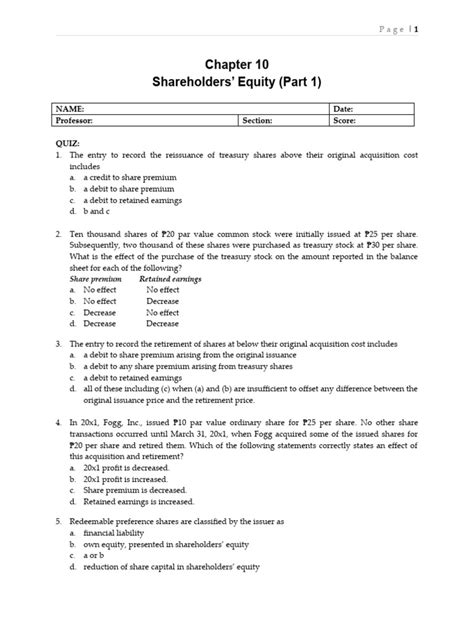 chapter 10 part 1 pdf treasury stock debits and credits