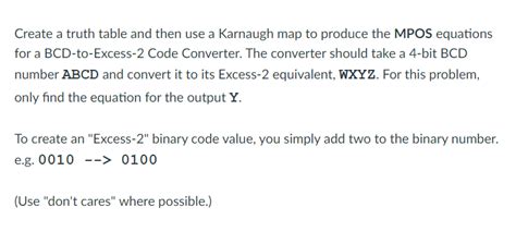 Solved Create A Truth Table And Then Use A Karnaugh Map To Chegg Com