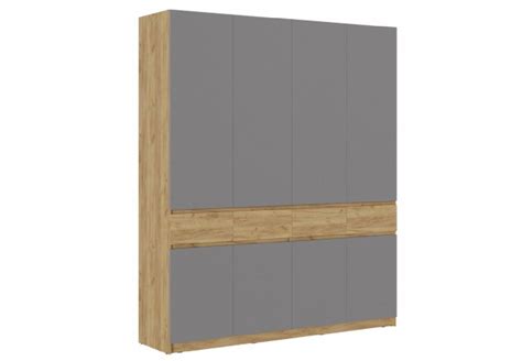 Купить Шкаф БОСТОН ШК 004 4 створчатый ЛДСП Дуб Крафт золотой Серый Шифер Дуб Крафт золотой в